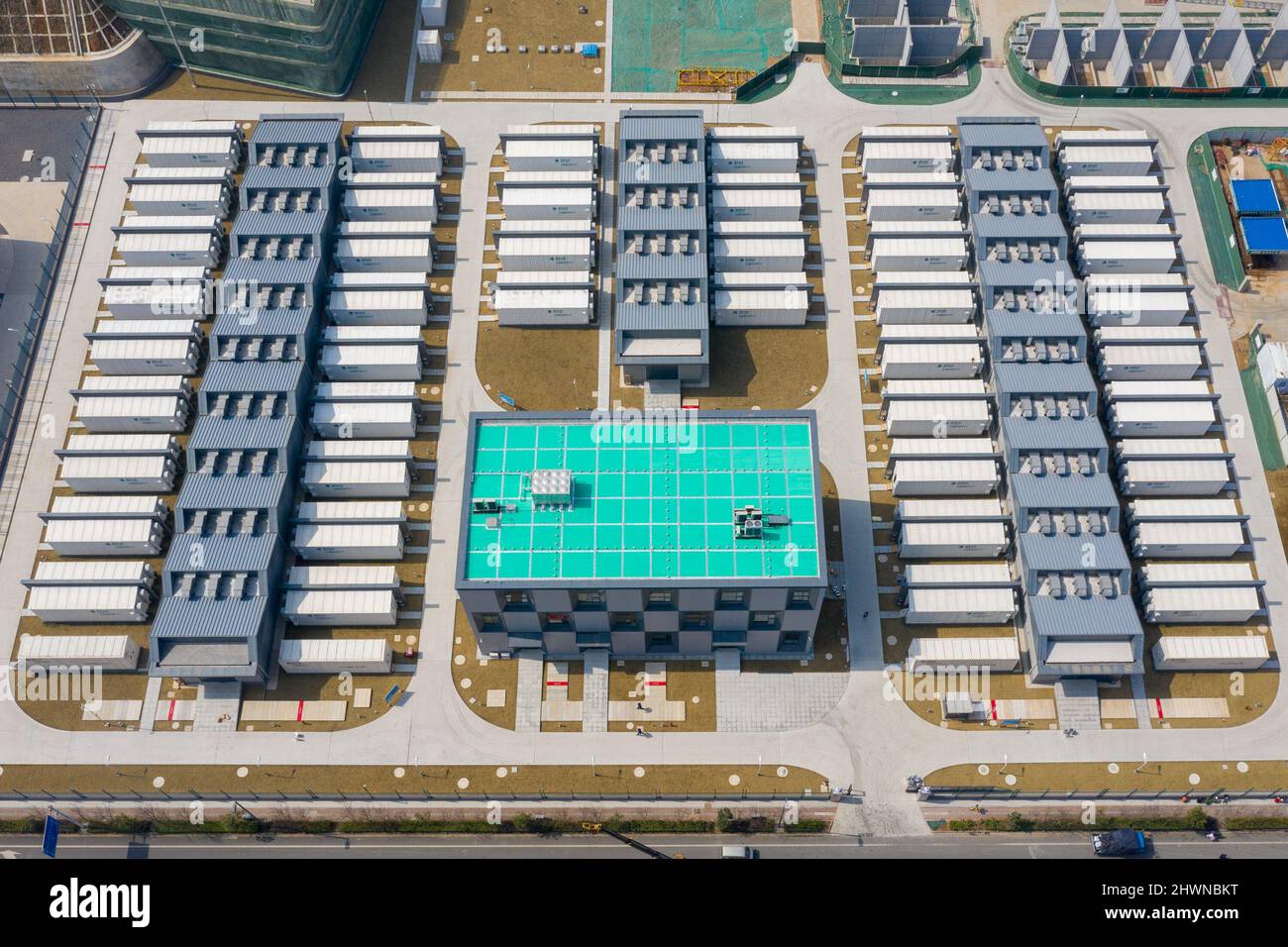 Aerial photo taken on March 4, 2019 shows the Jiangbei Energy storage ...