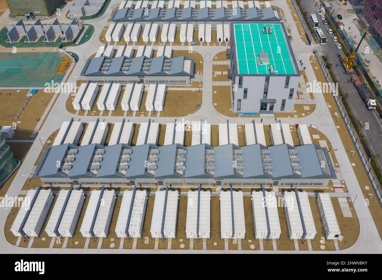 Aerial photo taken on March 4, 2019 shows the Jiangbei Energy storage ...