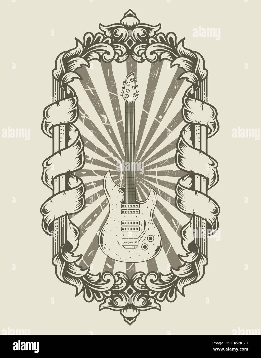 Guitar ornament Stock Vector Images - Alamy