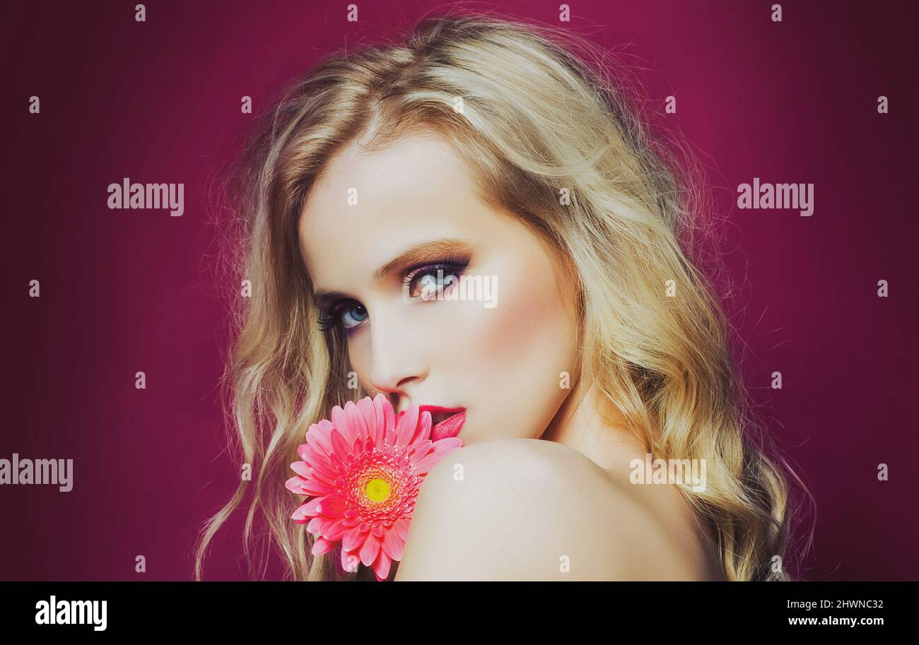 Beauty Cosmetics and spa facial treatment Concept. Beautiful girl model ...