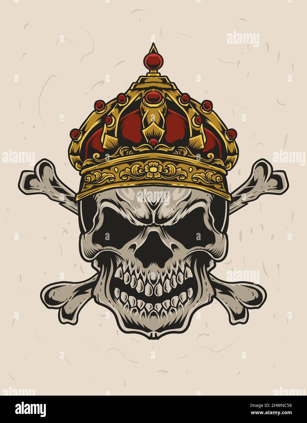 Skull king crown design element hi-res stock photography and images - Alamy