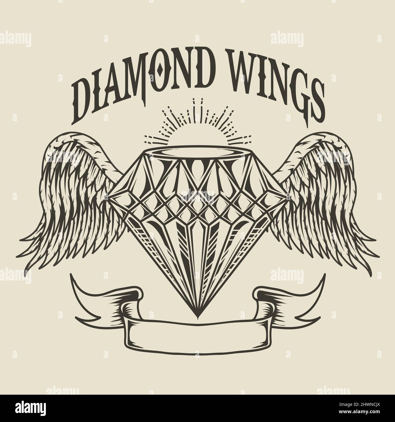illustration vector diamond wings logo Stock Vector Image & Art - Alamy