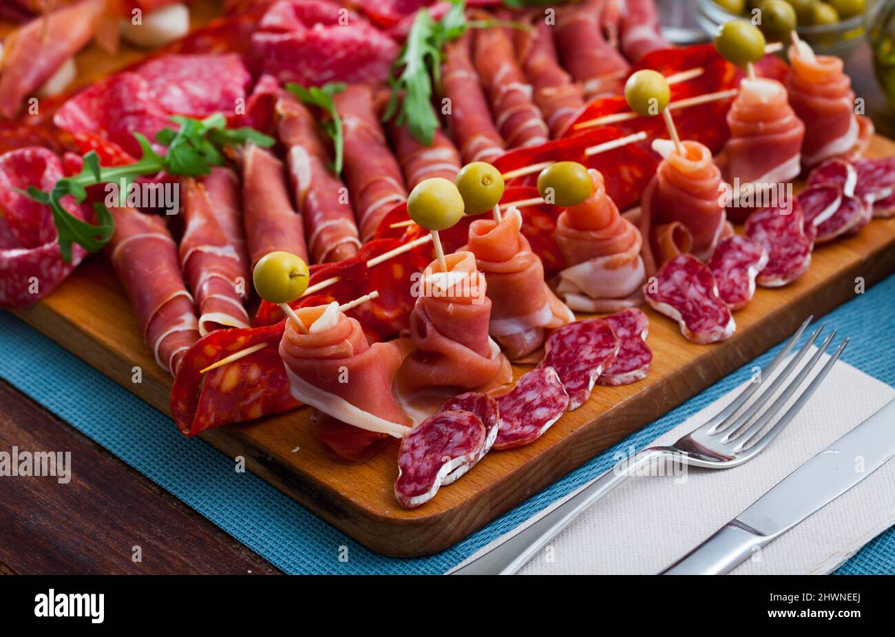 Spanish meat platter Stock Photo - Alamy