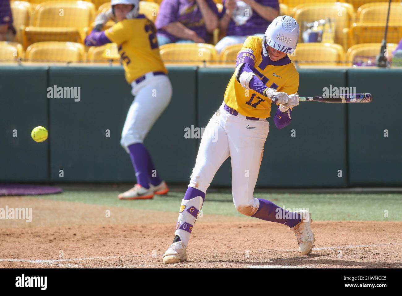 Baton Rouge, LA, USA. 6th Mar, 2022. LSU's Taylor Pleasants (17) tries ...