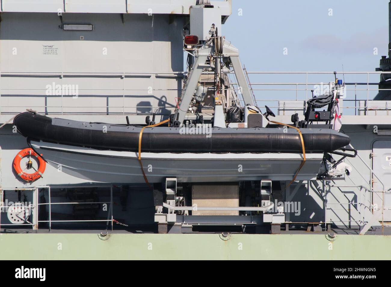 A Pacific 24 Sea Boat, on board HMS Severn (P282), a Batch 1 River ...