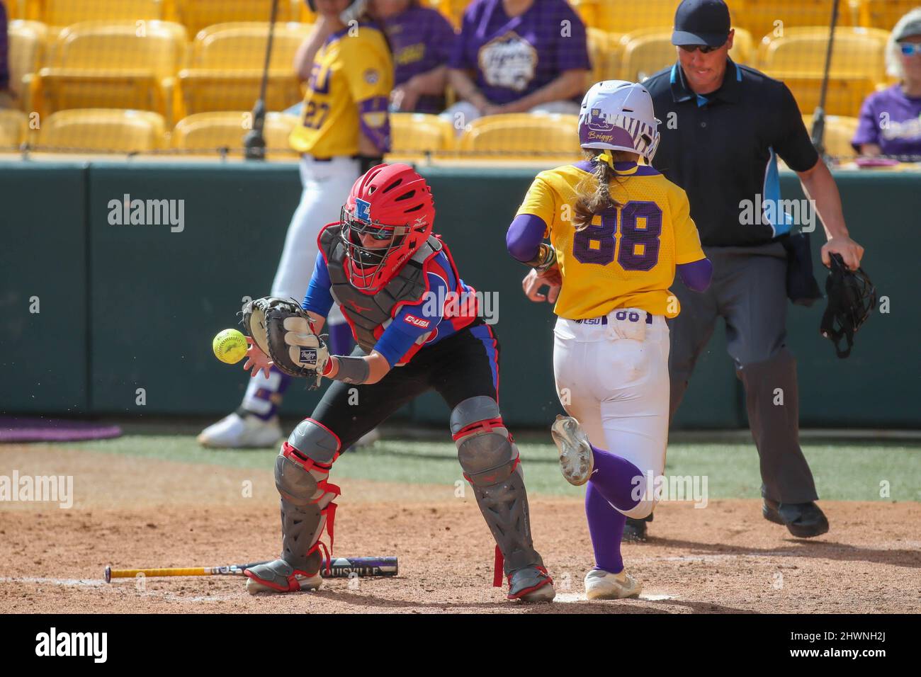Baton Rouge, LA, USA. 6th Mar, 2022. LSU's Ciara Briggs (88) scores the ...