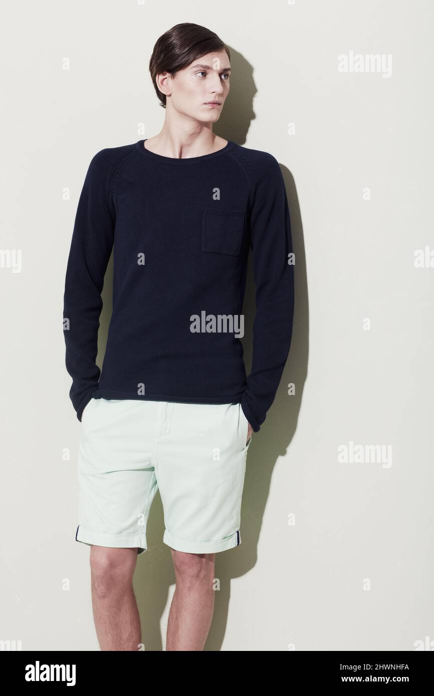 Elegant male features. A handsome young man with elegant facial ...