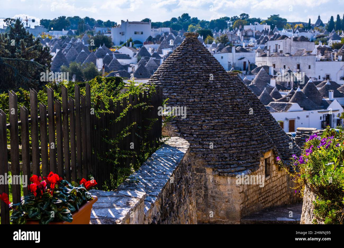 Historic Trulli houses in the city of Alberobello in Italy - a tourist ...