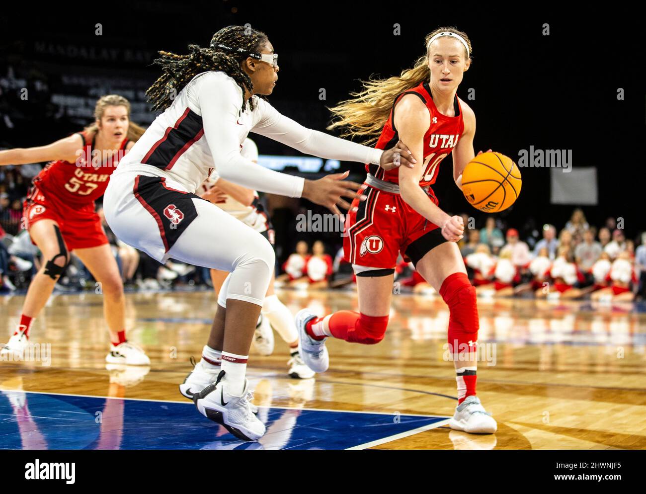 Mar 06 2022 Las Vegas, NV, U.S.A. Utah guard Dru Gylten (10)goes to the ...