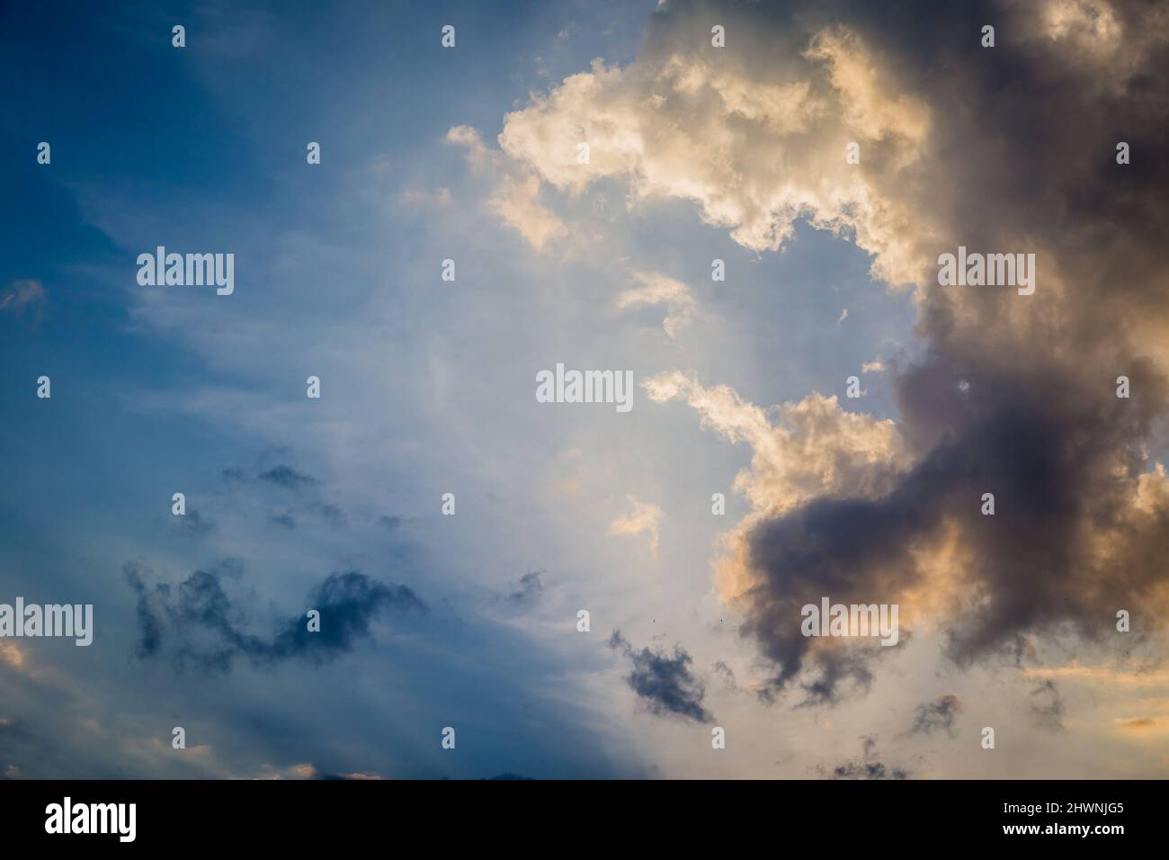 Sky and clouds before sunset background Stock Photo - Alamy