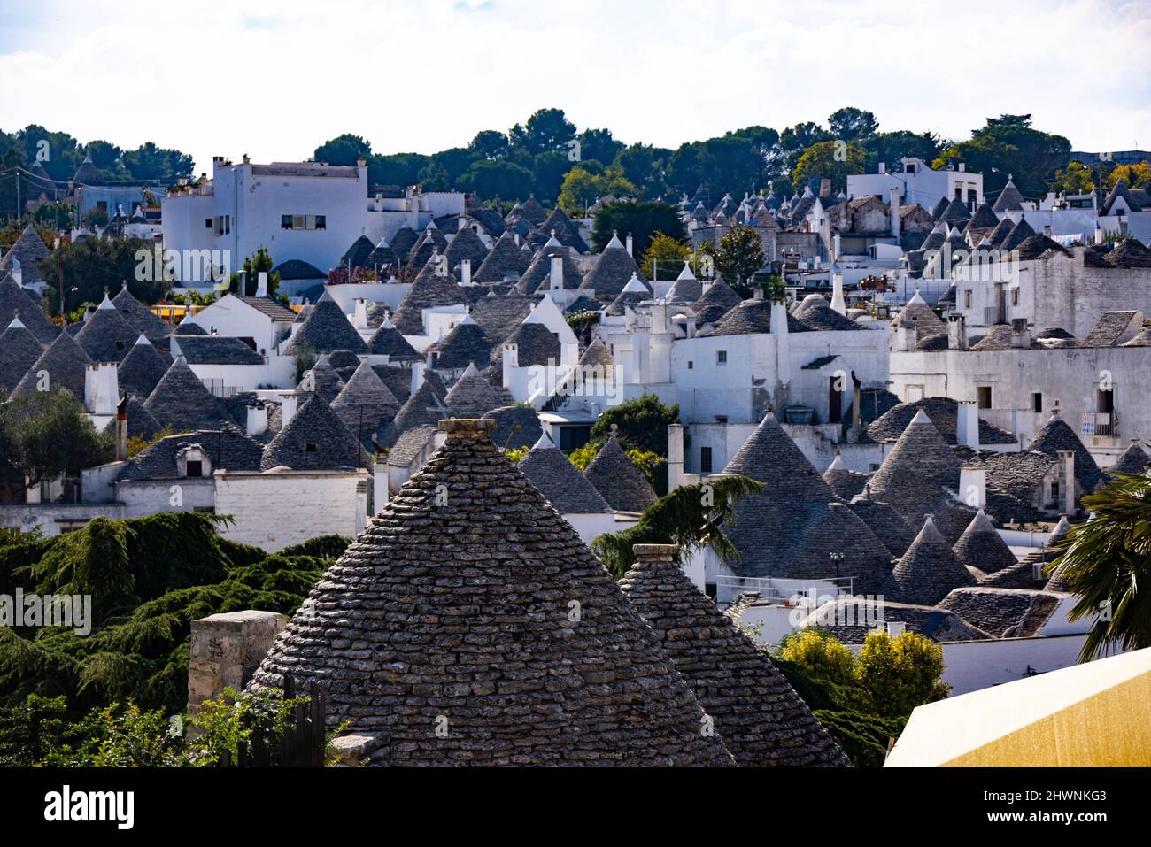 Historic Trulli houses in the city of Alberobello in Italy - a tourist ...