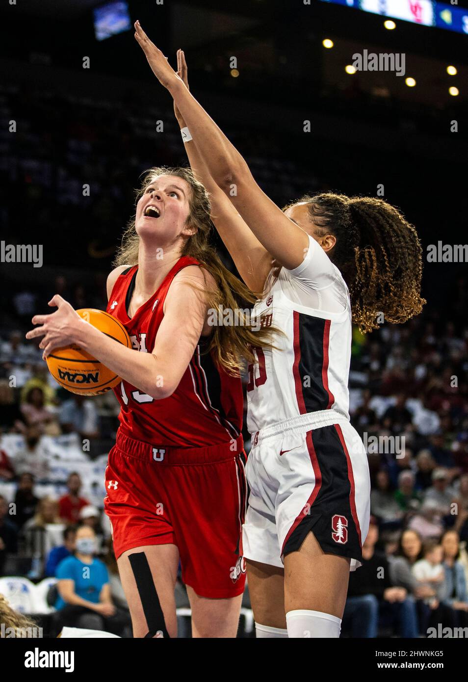 Mar 06 2022 Las Vegas, NV, U.S.A. Utah forward Kelsey Rees (53) drives ...