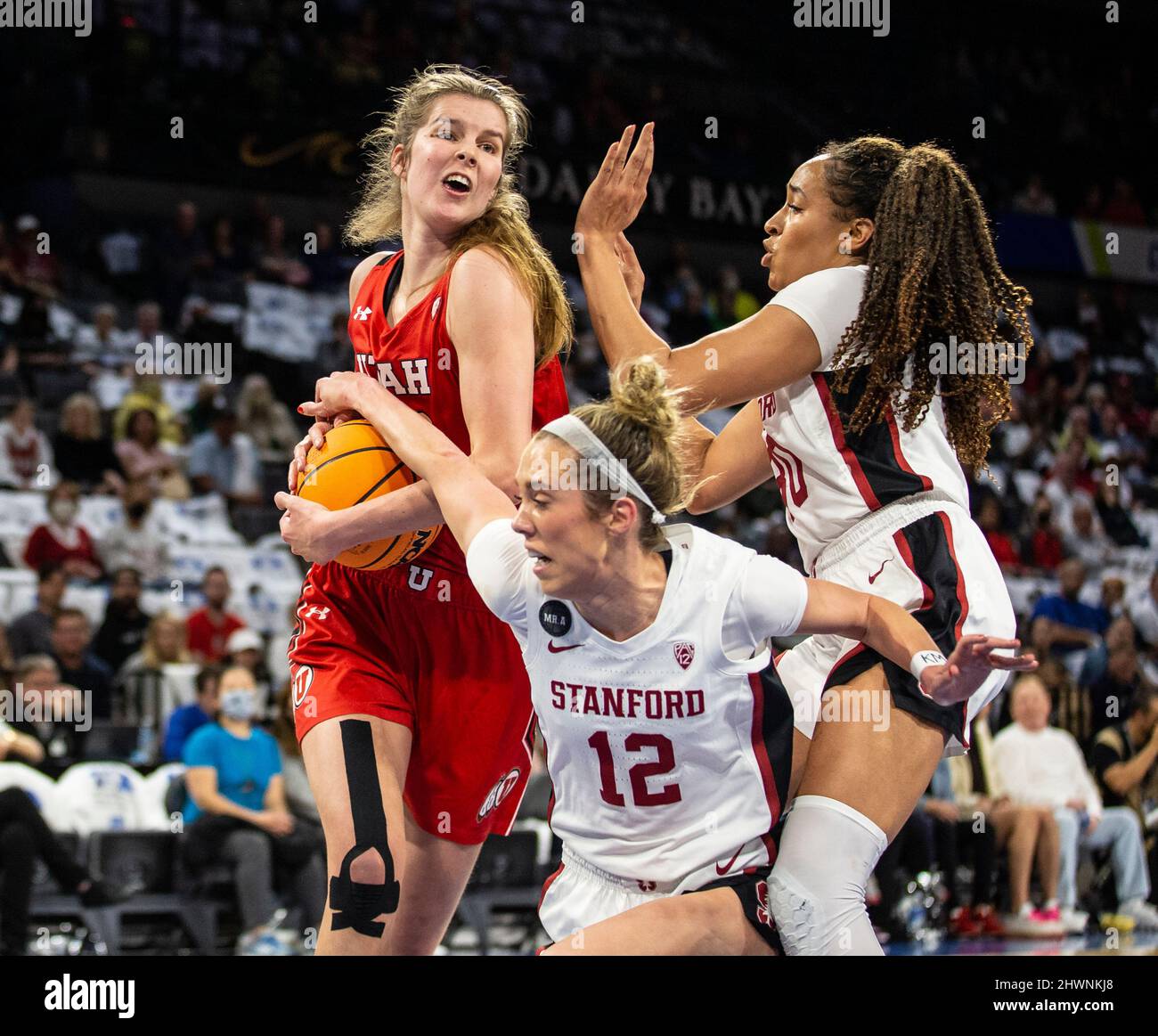 Mar 06 2022 Las Vegas, NV, U.S.A. Utah forward Kelsey Rees (53) drives ...