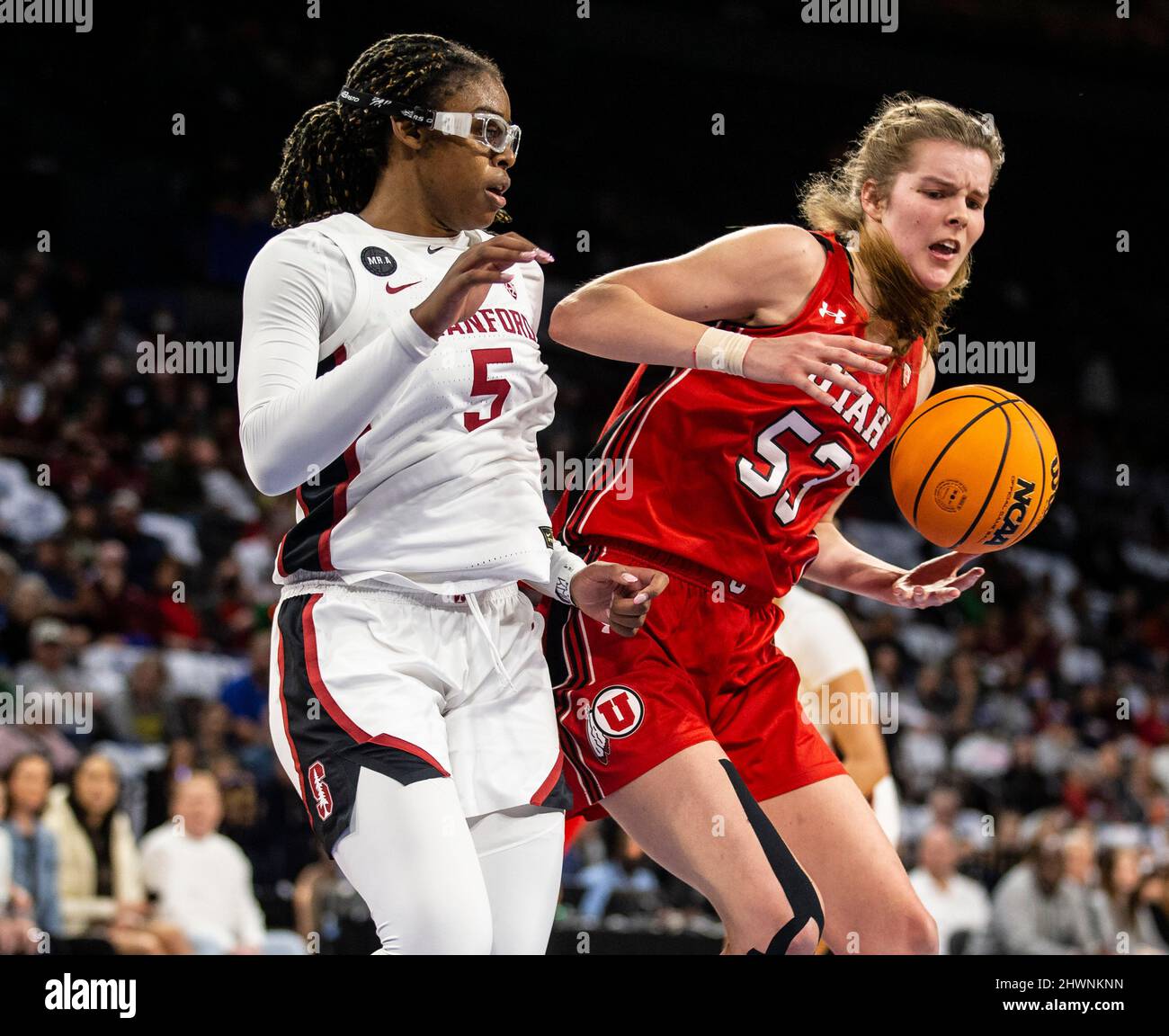 Mar 06 2022 Las Vegas, NV, U.S.A. Utah forward Kelsey Rees (53) drives ...