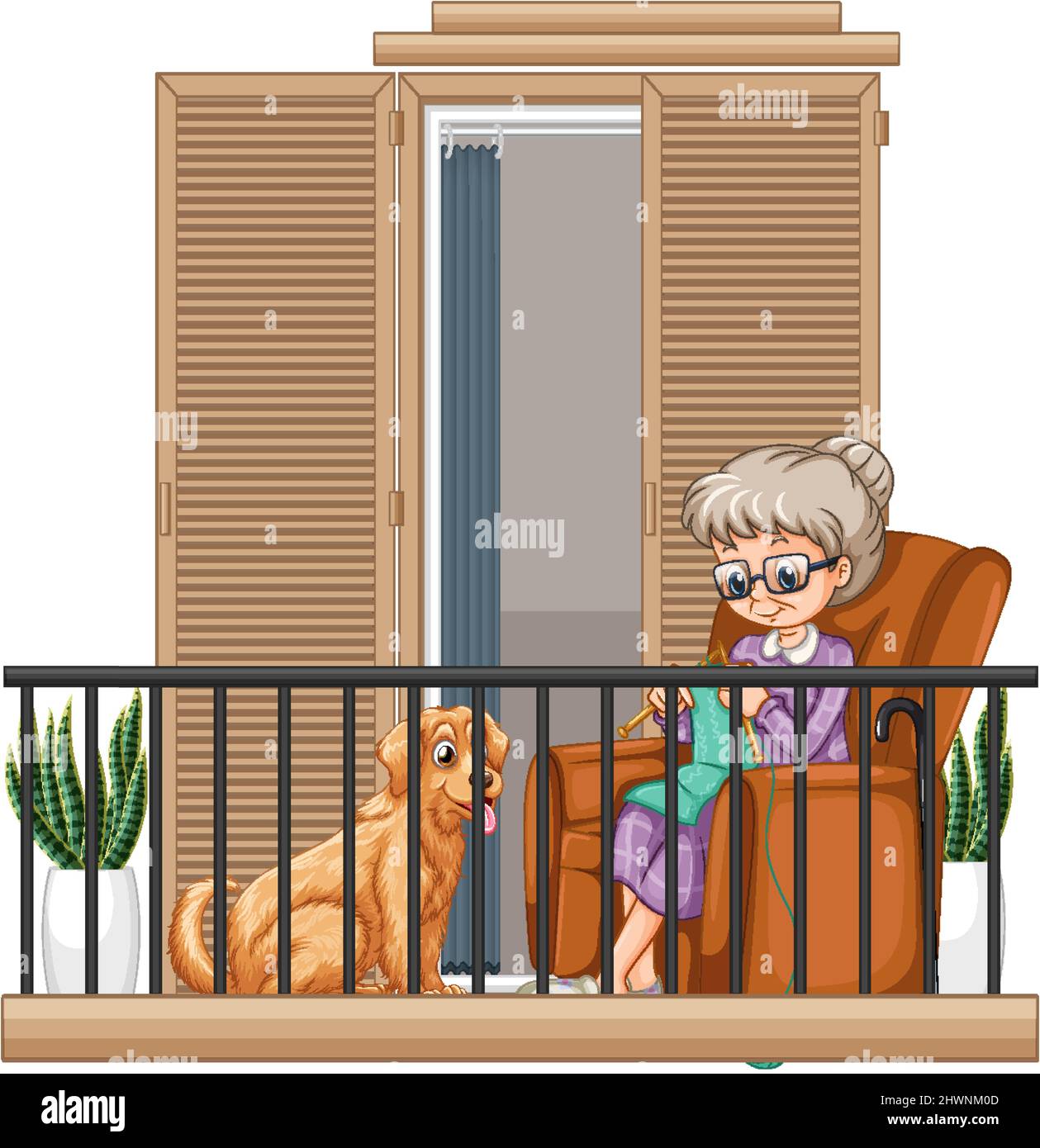 Woman apartment balcony Cut Out Stock Images & Pictures - Alamy