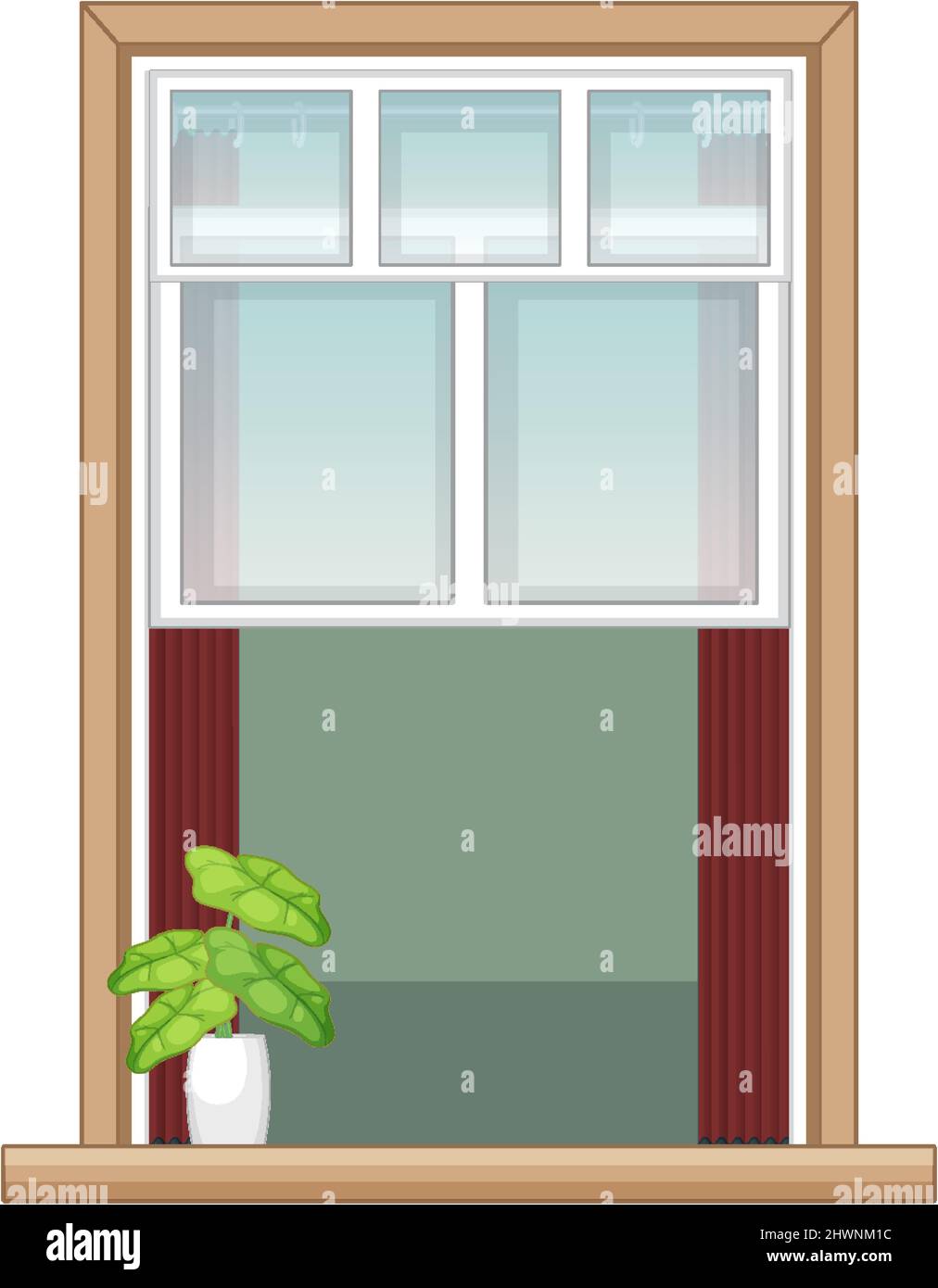 A window for apartment building or house facade illustration Stock ...