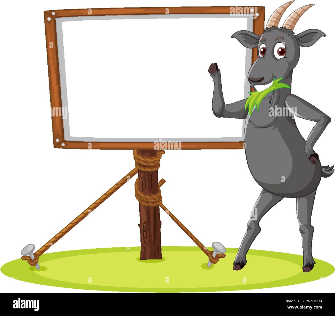 Isolated wooden banner with goat illustration Stock Vector Image & Art ...