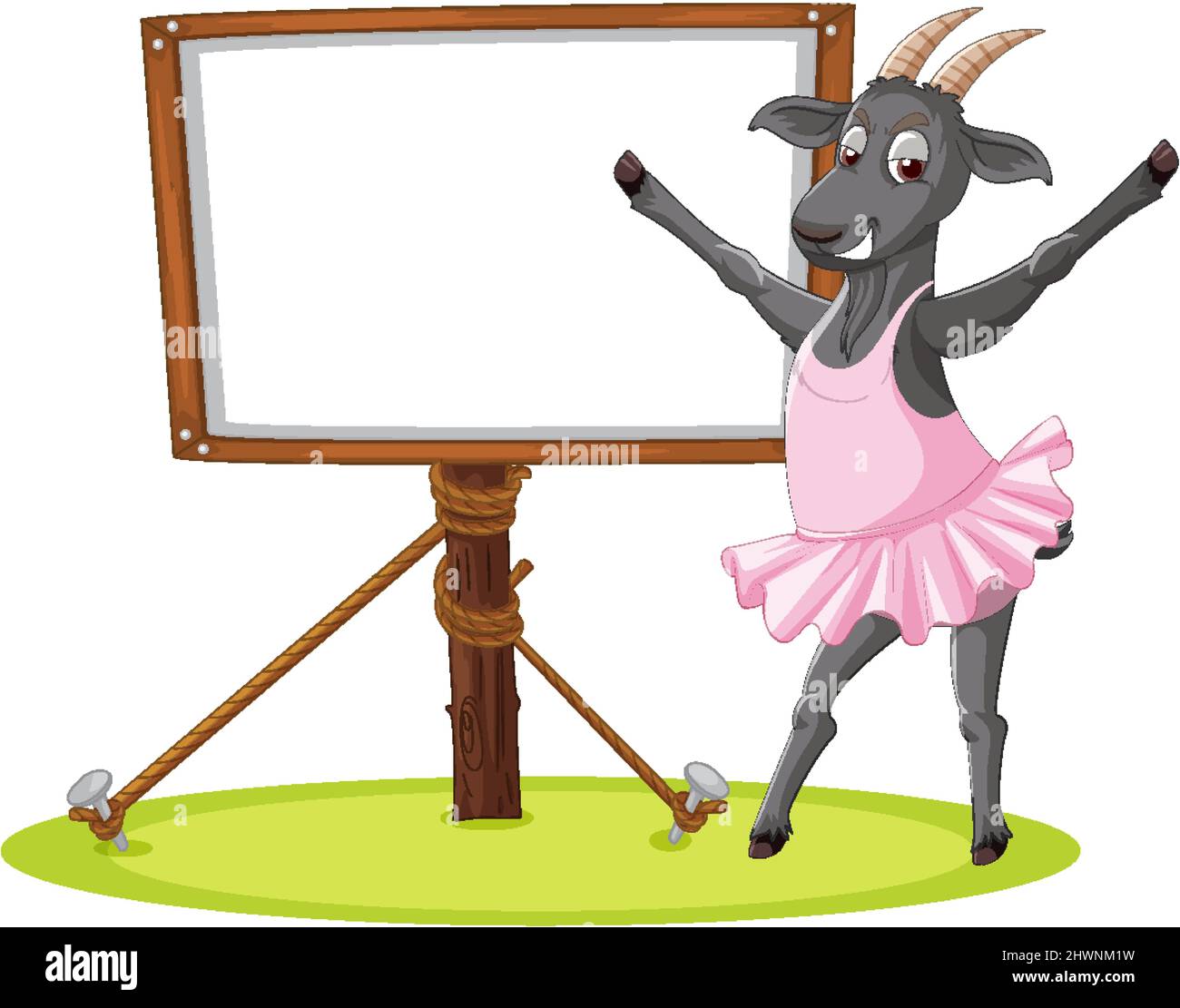 Isolated wooden banner with goat illustration Stock Vector Image & Art ...