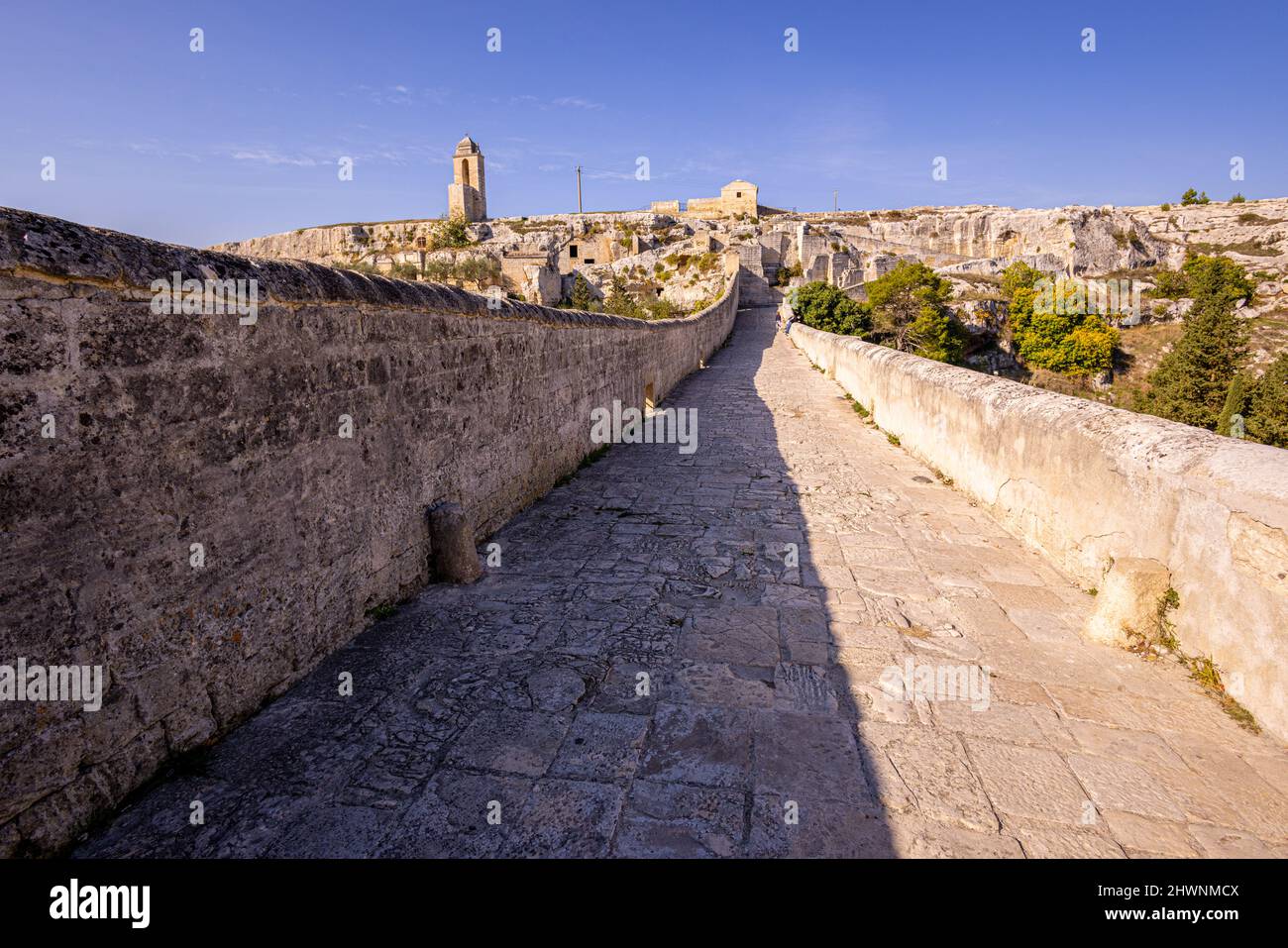 The historic village of Gravina in Puglia with its famous aqueduct ...