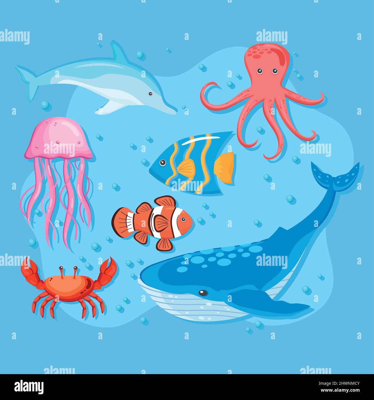 seven marine life icons Stock Vector Image & Art - Alamy