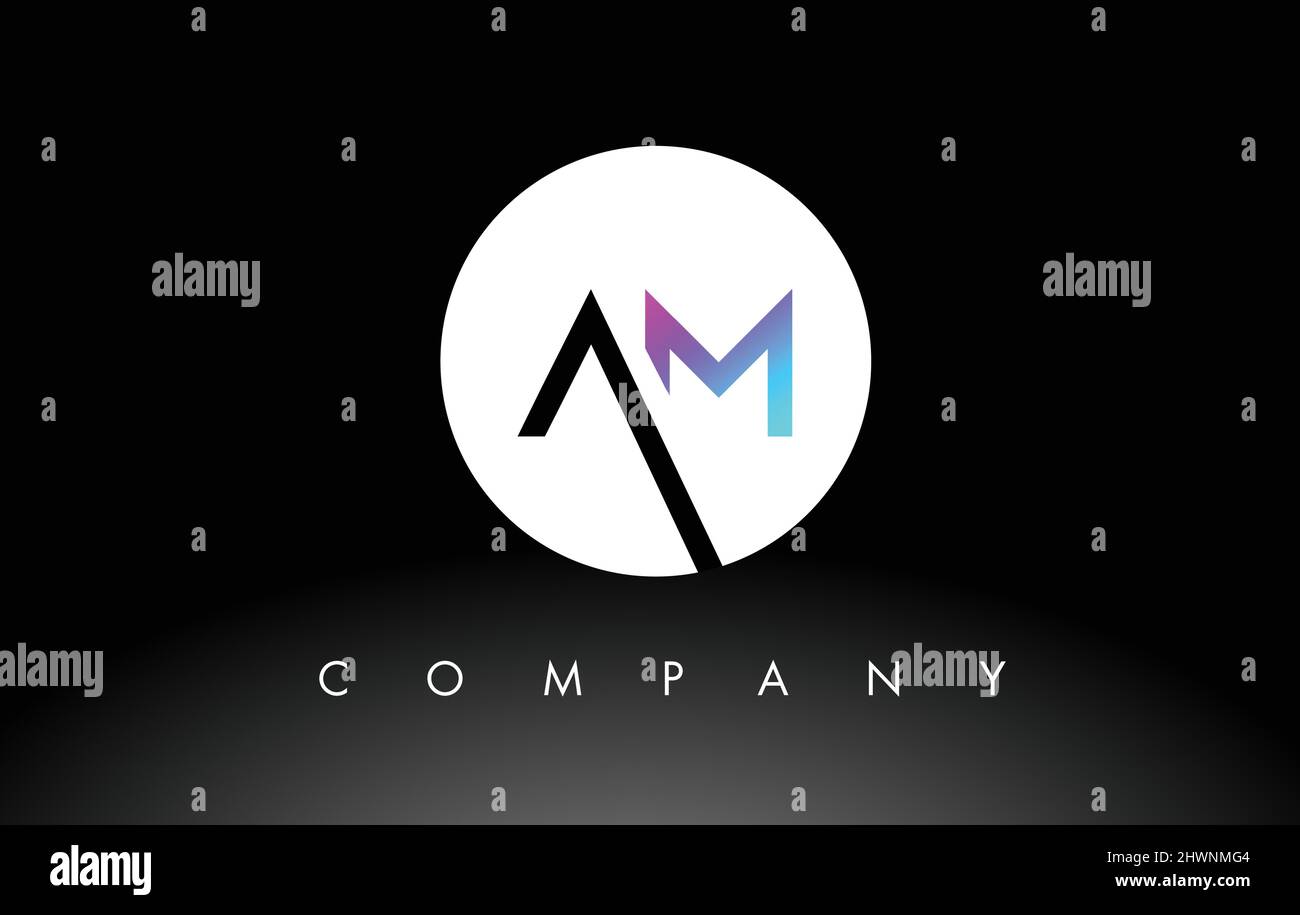 AM Logo. Letter Design Vector with Purple and Black Colors Stock Vector ...