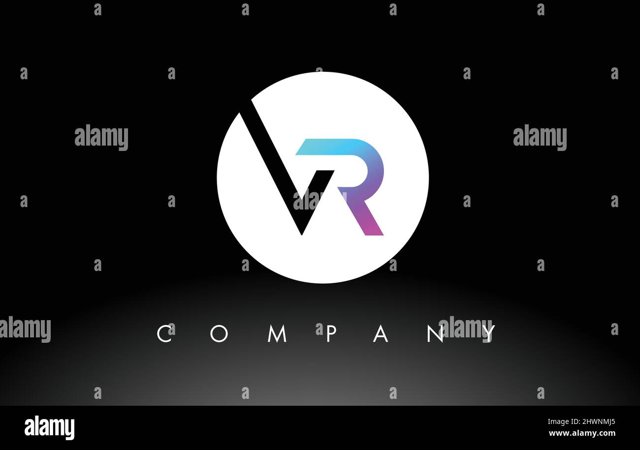 VR Logo. Letter Design Vector with Purple and Black Colors Stock Vector ...