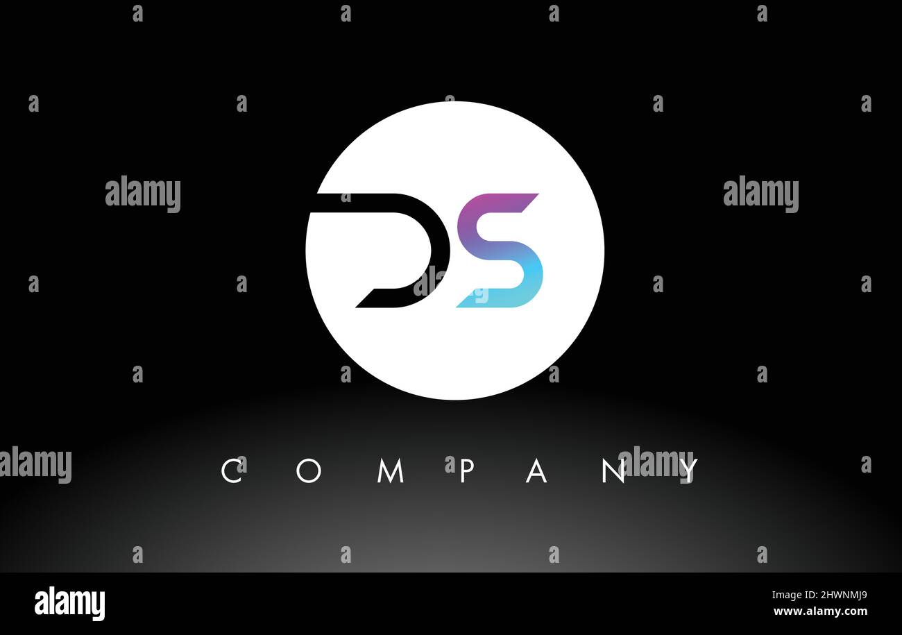 DS Logo. Letter Design Vector with Purple and Black Colors Stock Vector ...