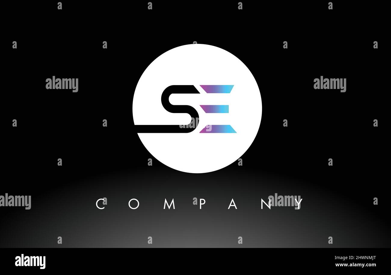 SE Logo. Letter Design Vector with Purple and Black Colors Stock Vector ...