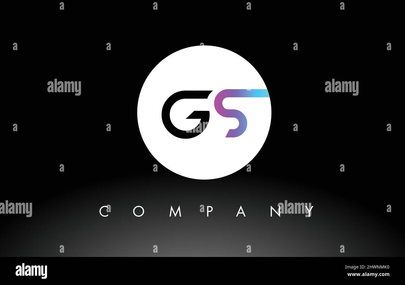 GS Logo. Letter Design Vector with Purple and Black Colors Stock Vector ...