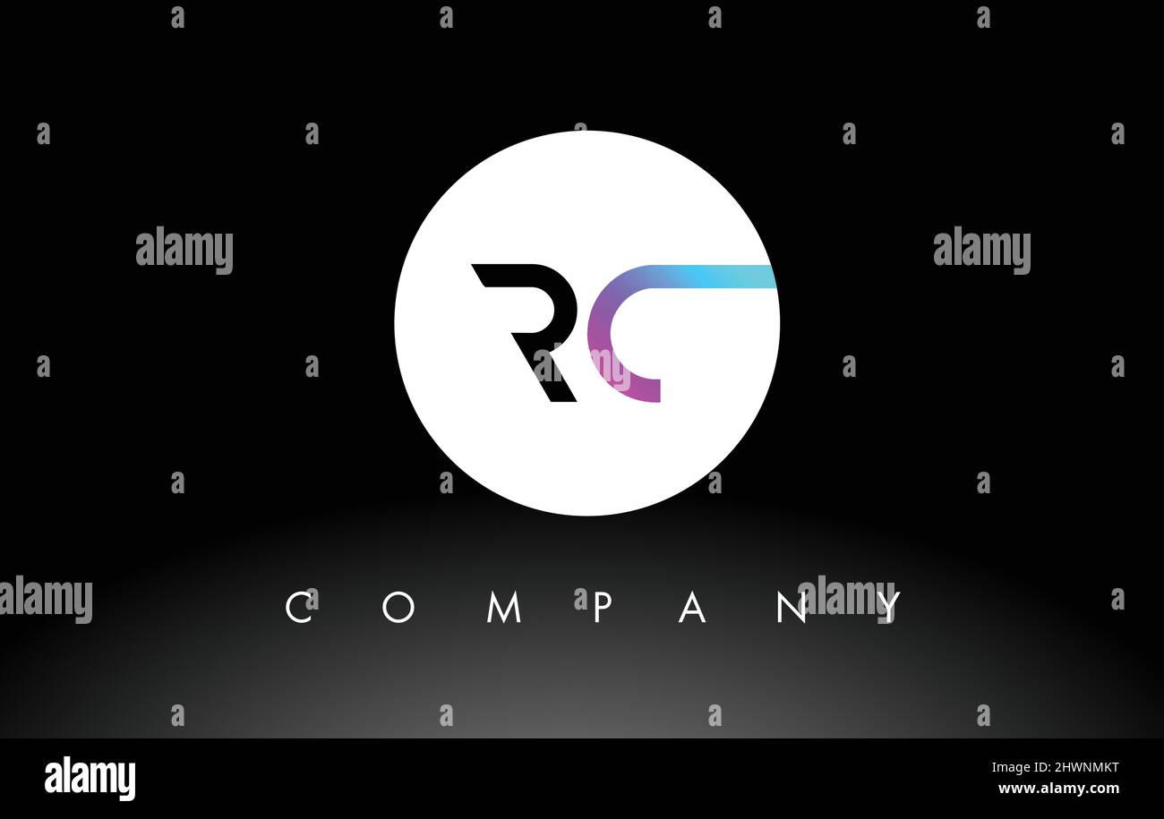 RC Logo. Letter Design Vector with Purple and Black Colors Stock Vector ...