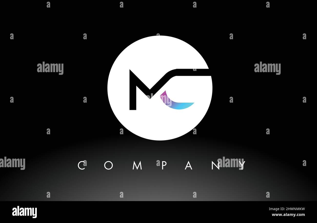 MC Logo. Letter Design Vector with Purple and Black Colors Stock Vector ...