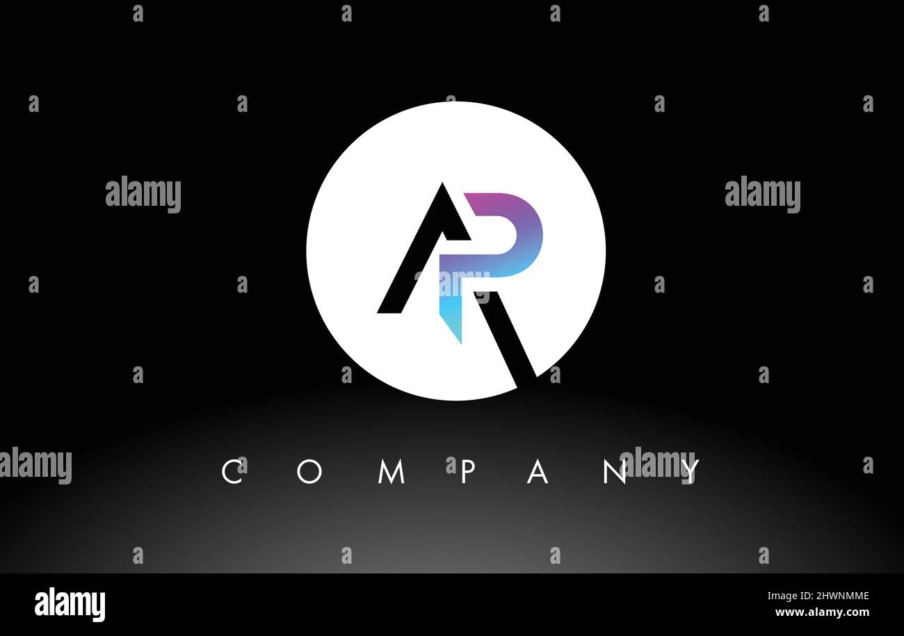 AP Logo. Letter Design Vector with Purple and Black Colors Stock Vector ...