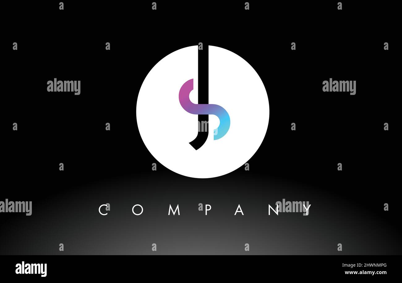 JS Logo. Letter Design Vector with Purple and Black Colors Stock Vector ...