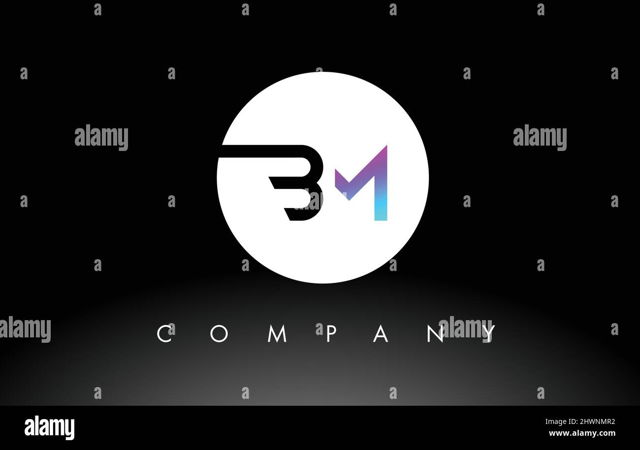 BM Logo. Letter Design Vector with Purple and Black Colors Stock Vector ...