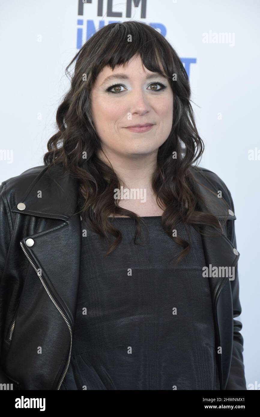 Nikole Beckwith arrives at the 2022 Film Independent Spirit Awards held ...