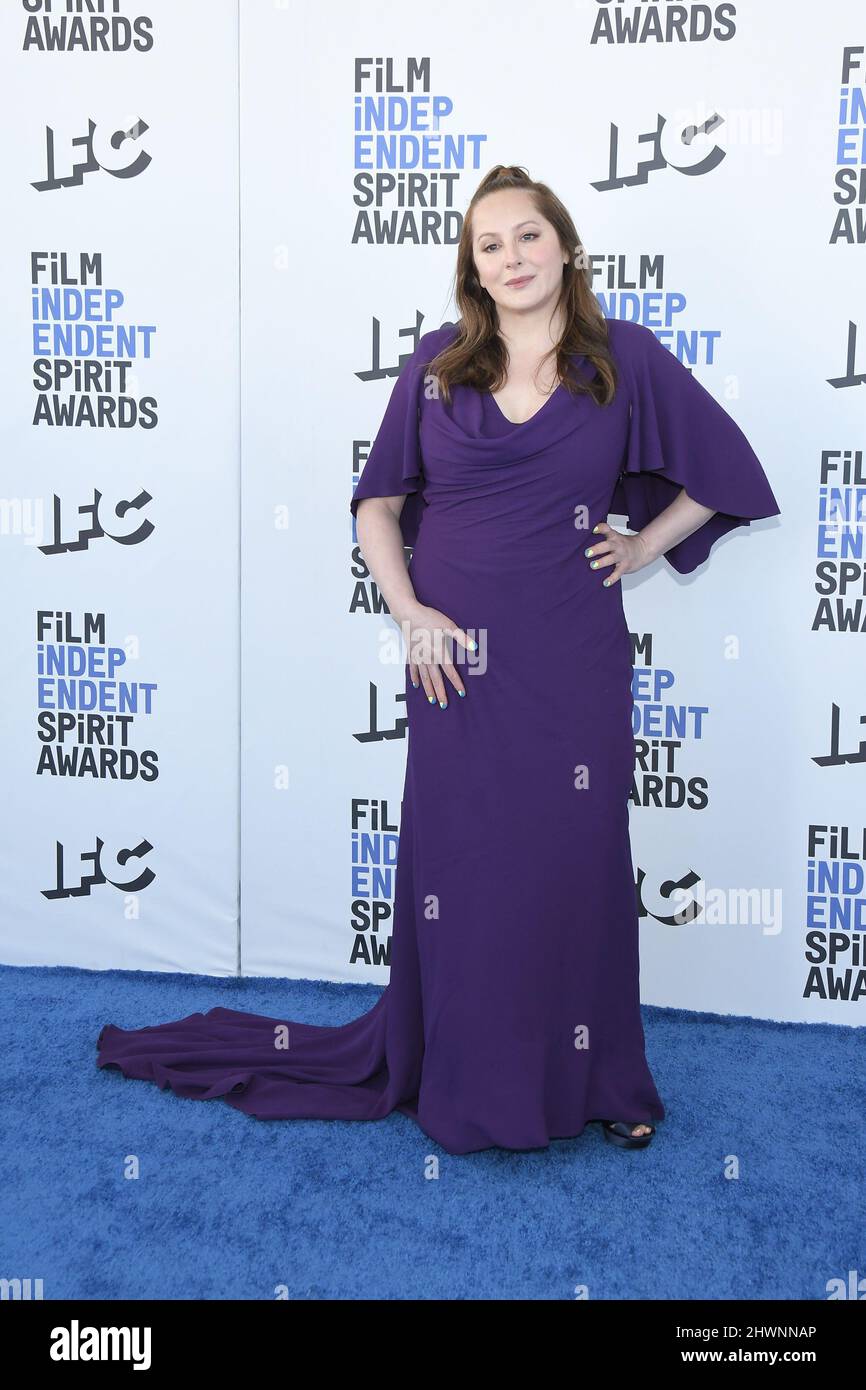 Anya Migdal arrives at the 2022 Film Independent Spirit Awards held at ...