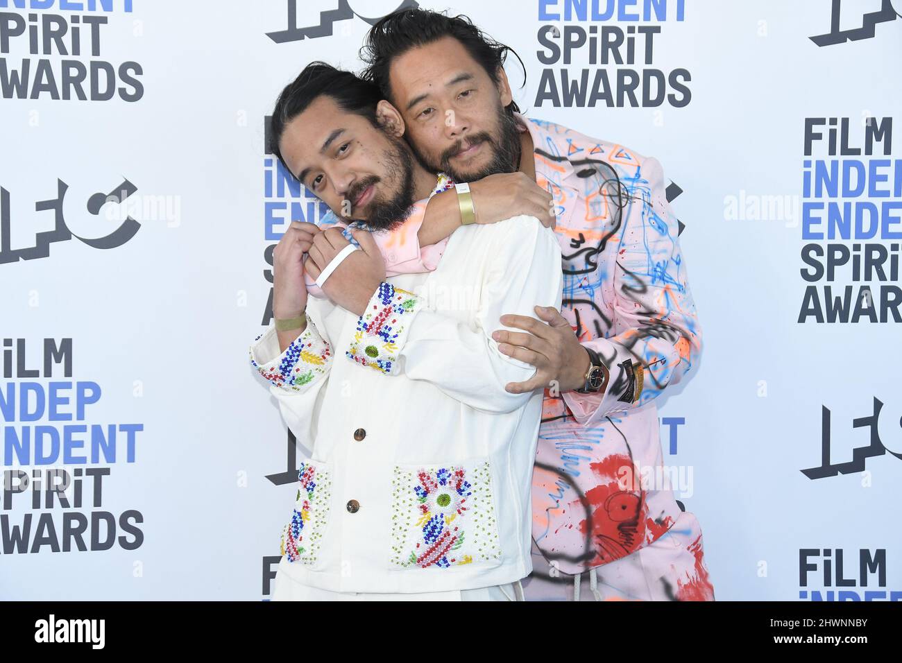 Paco Raterta and David Choe arrive at the 2022 Film Independent Spirit ...