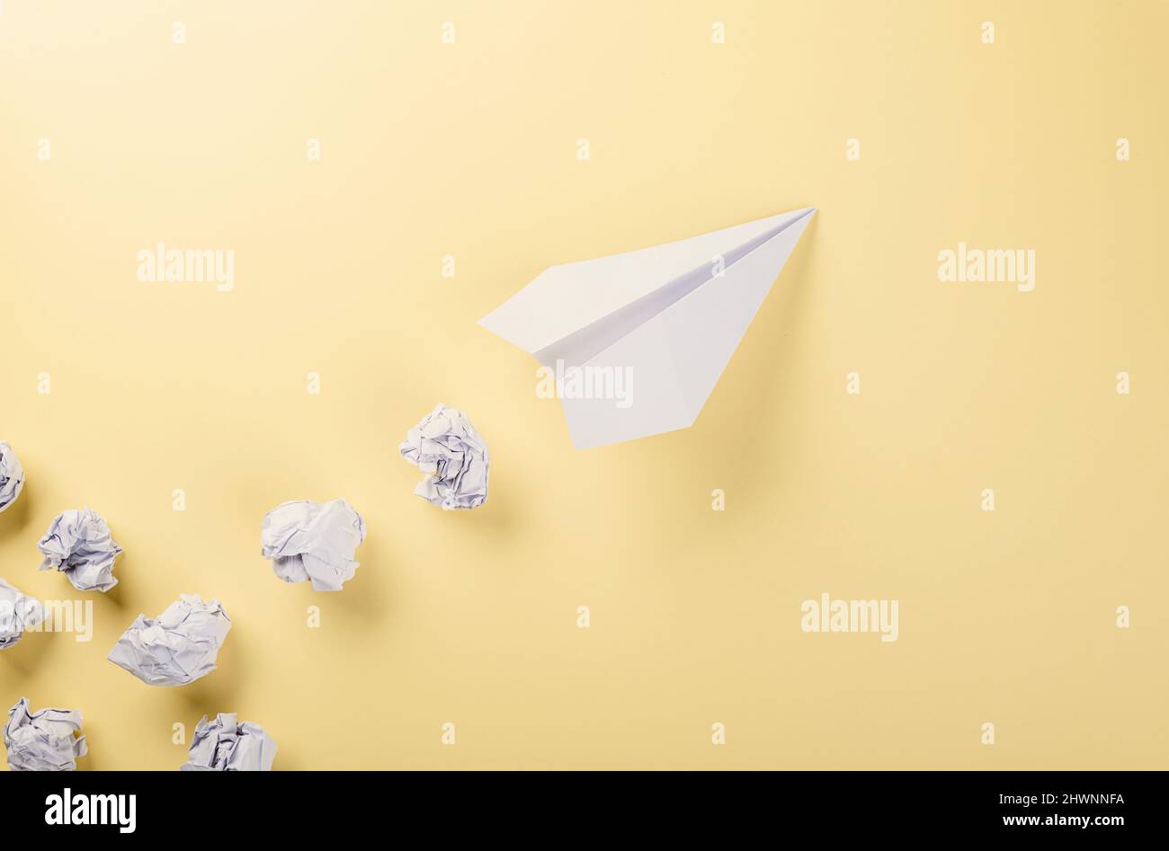 Paper plane letter document message. Top view mock up design of ...