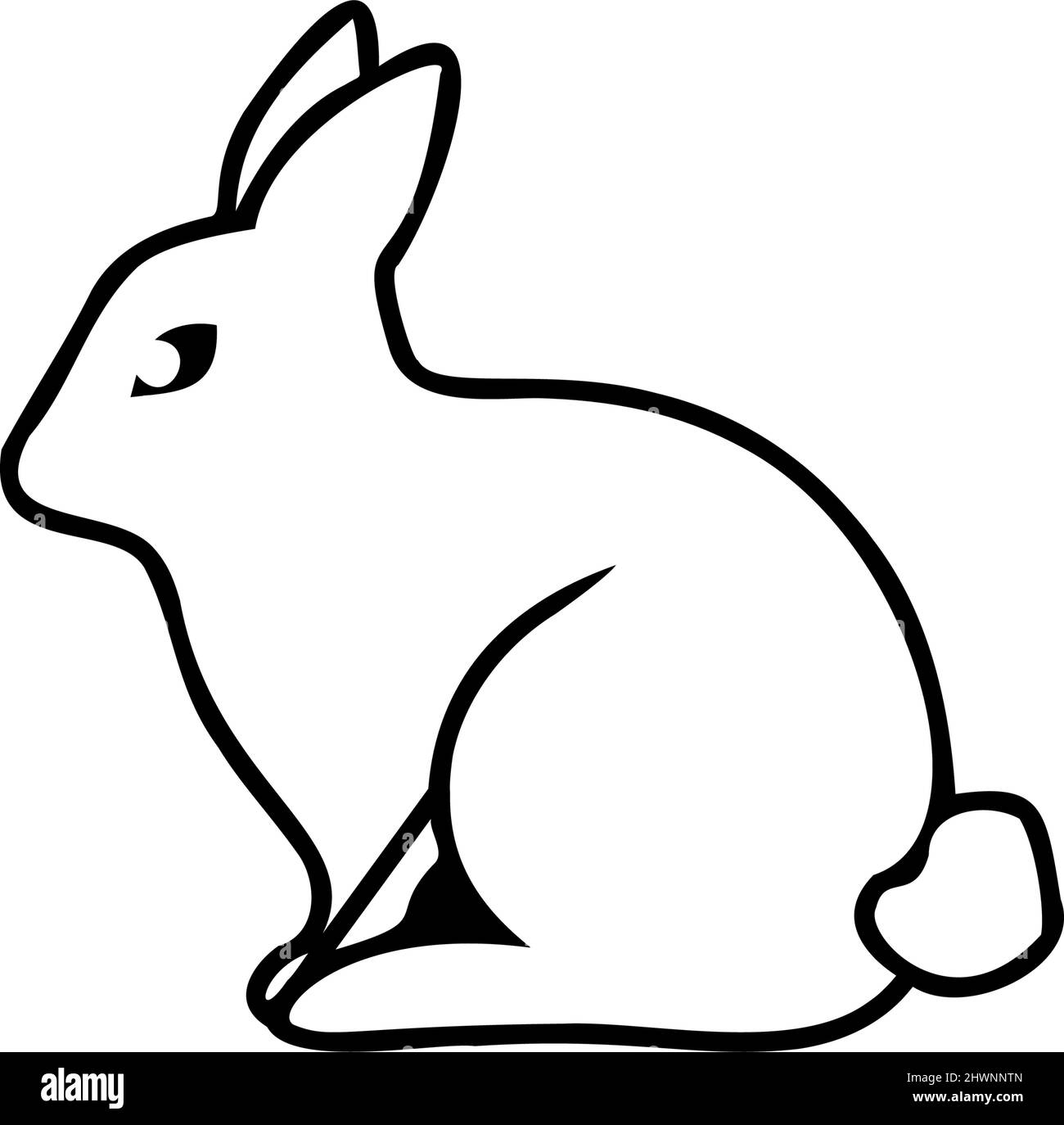 Animal silhouette rabbit bunny Black and White Stock Photos & Images ...