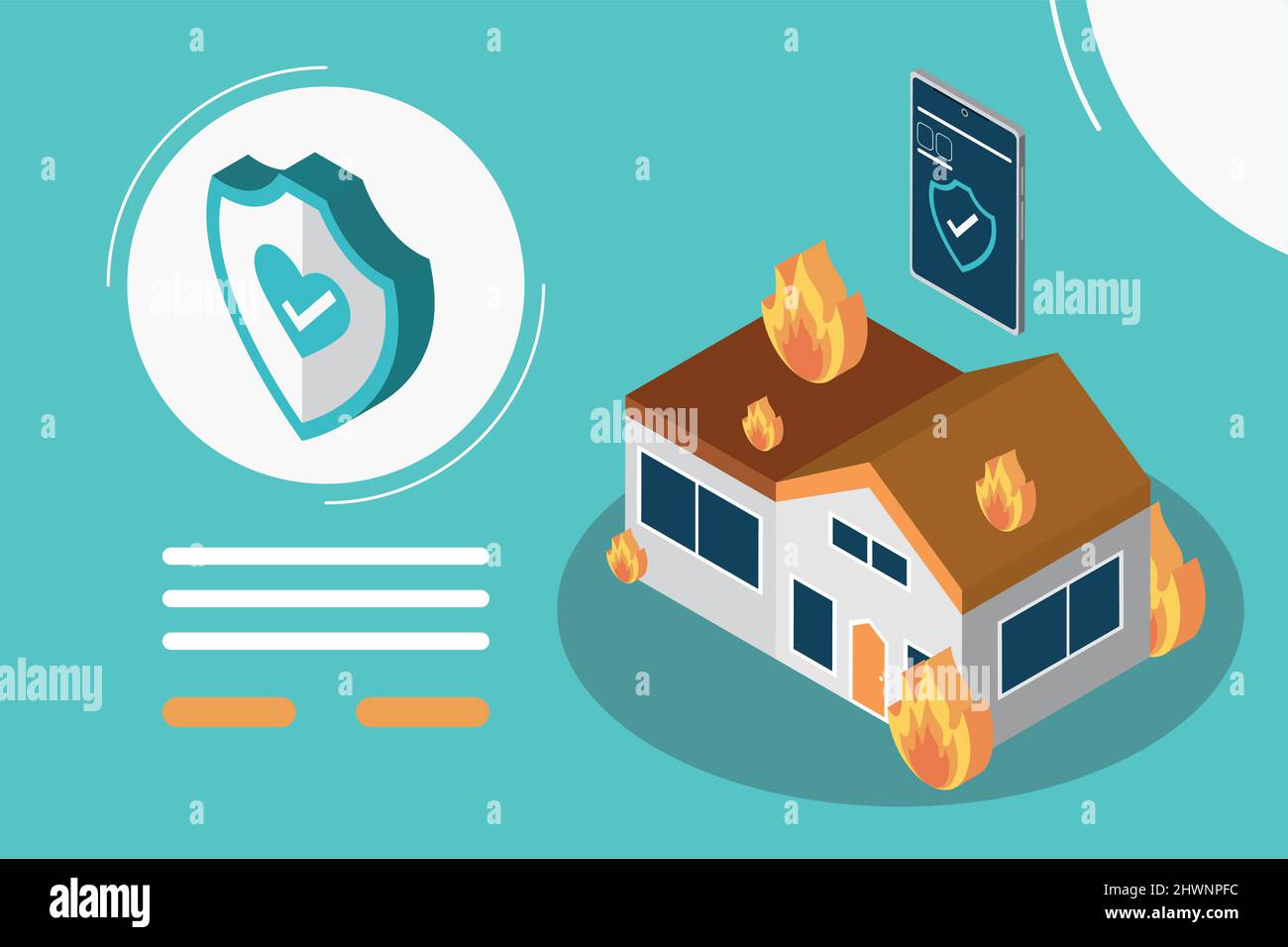 fire insurance isometric Stock Vector Image & Art - Alamy