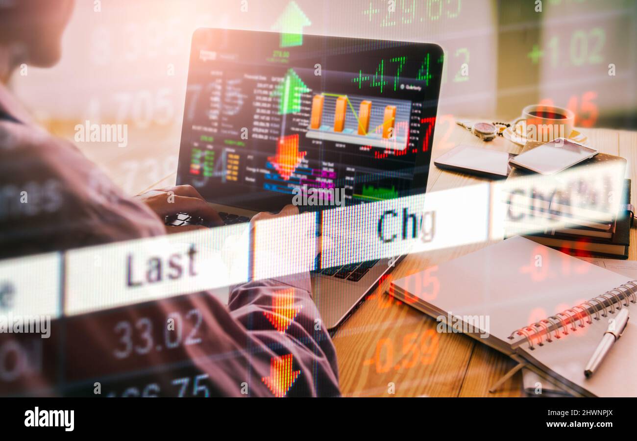 Stock market or forex trading graph and candlestick chart suitable for ...