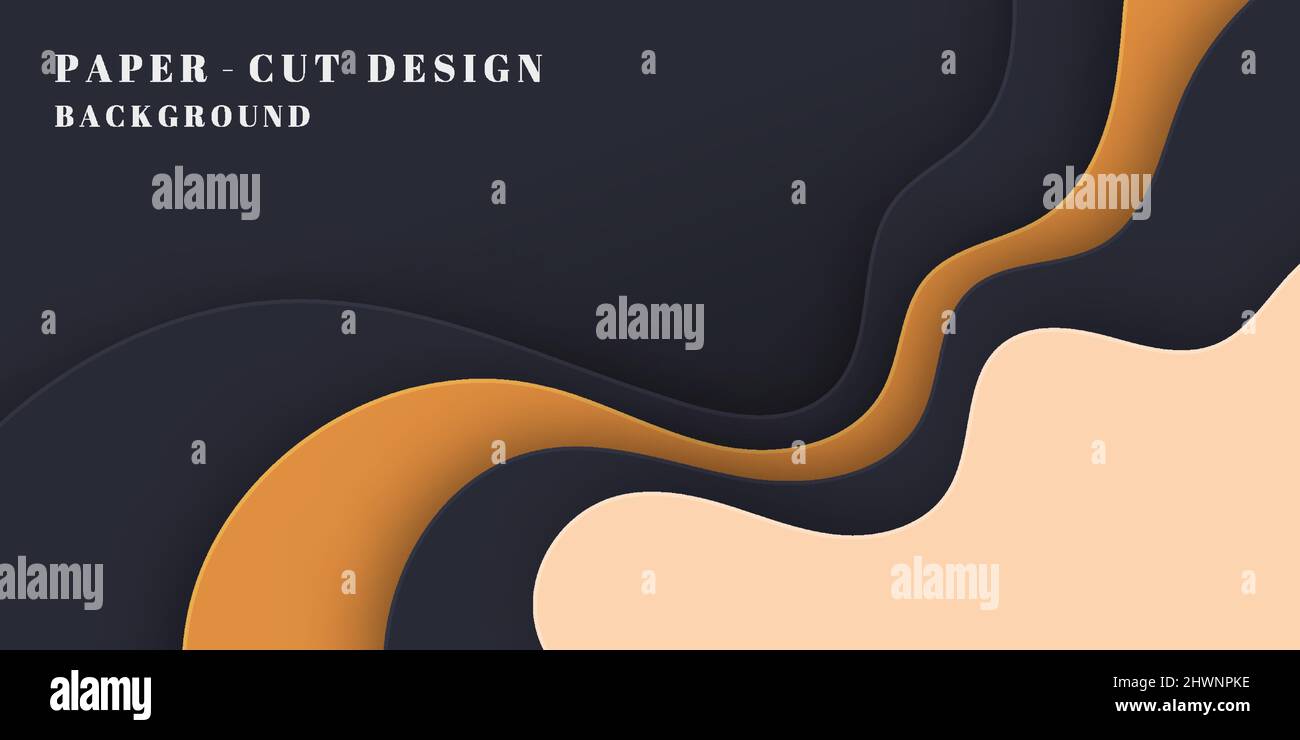 Abstract paper cut wavy design with luxury decorative color. Well ...