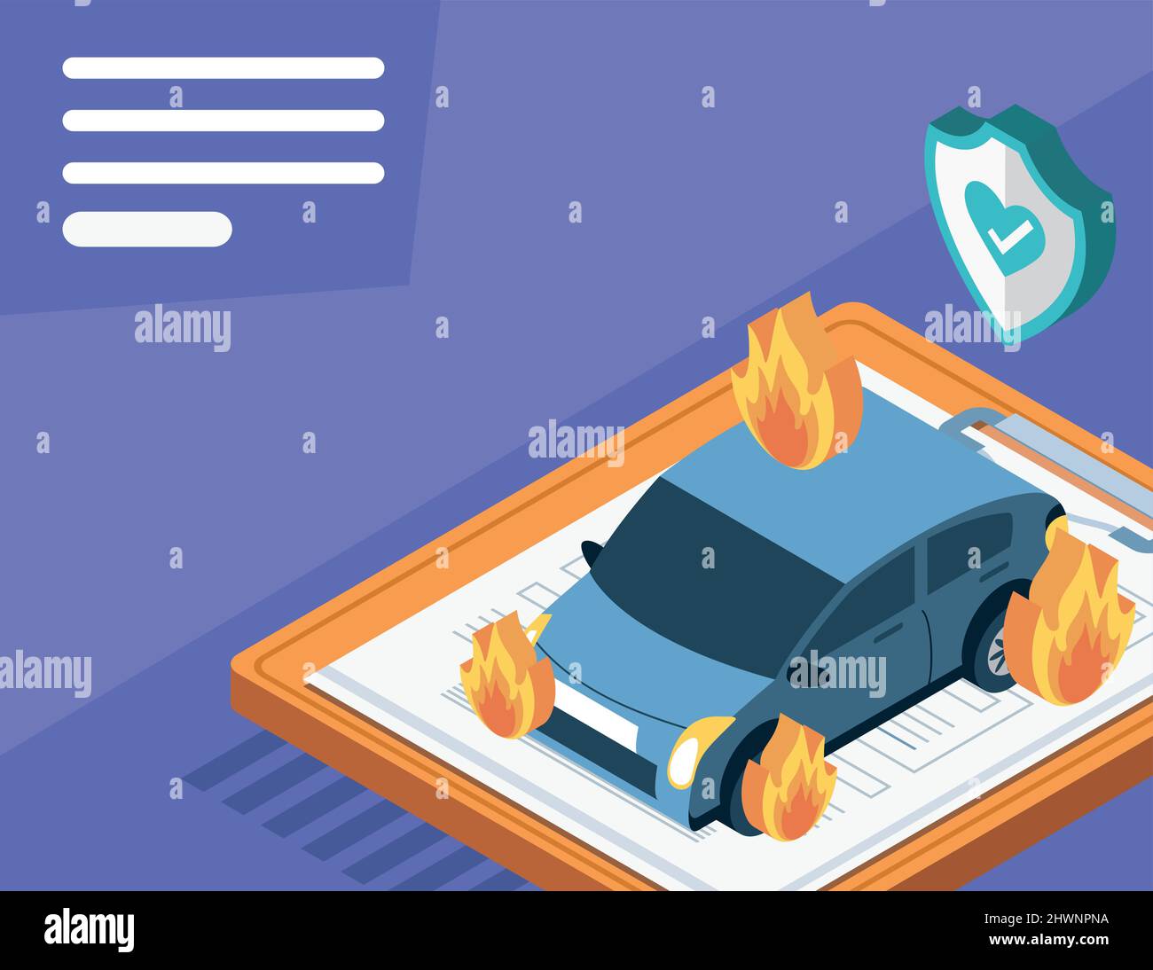 insurance car isometric Stock Vector Image & Art - Alamy
