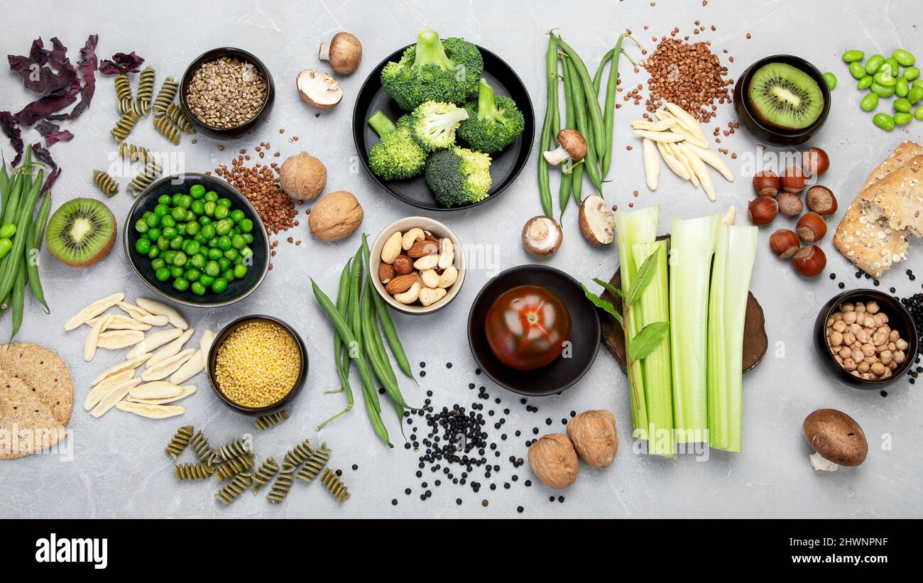 Food sources of plant based diet. Healthy diet with legumes, dried ...