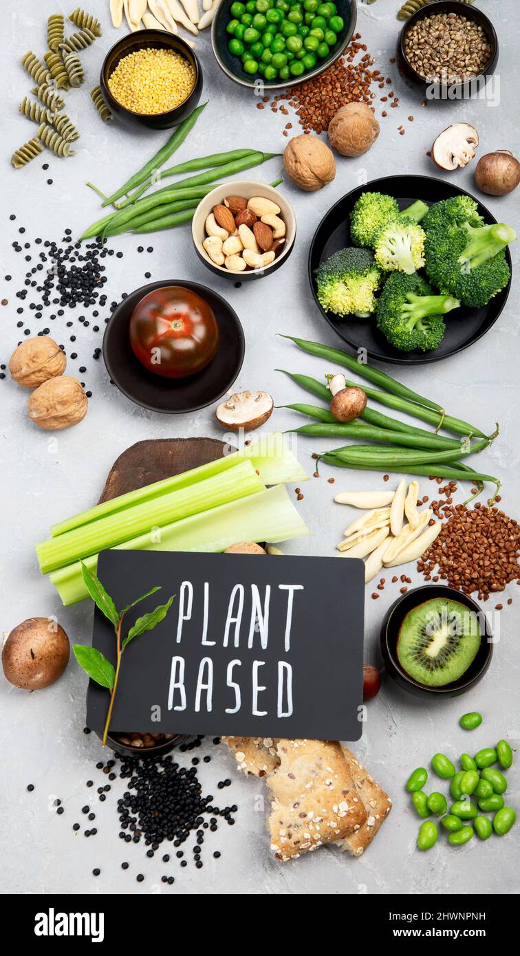 Food sources of plant based diet. Healthy diet with legumes, dried ...
