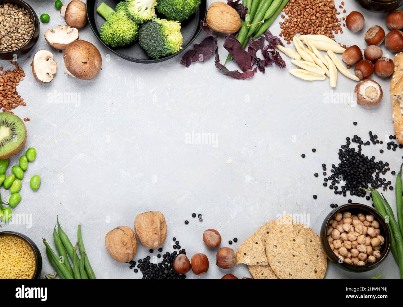 Food sources of plant based diet. Healthy diet with legumes, dried ...