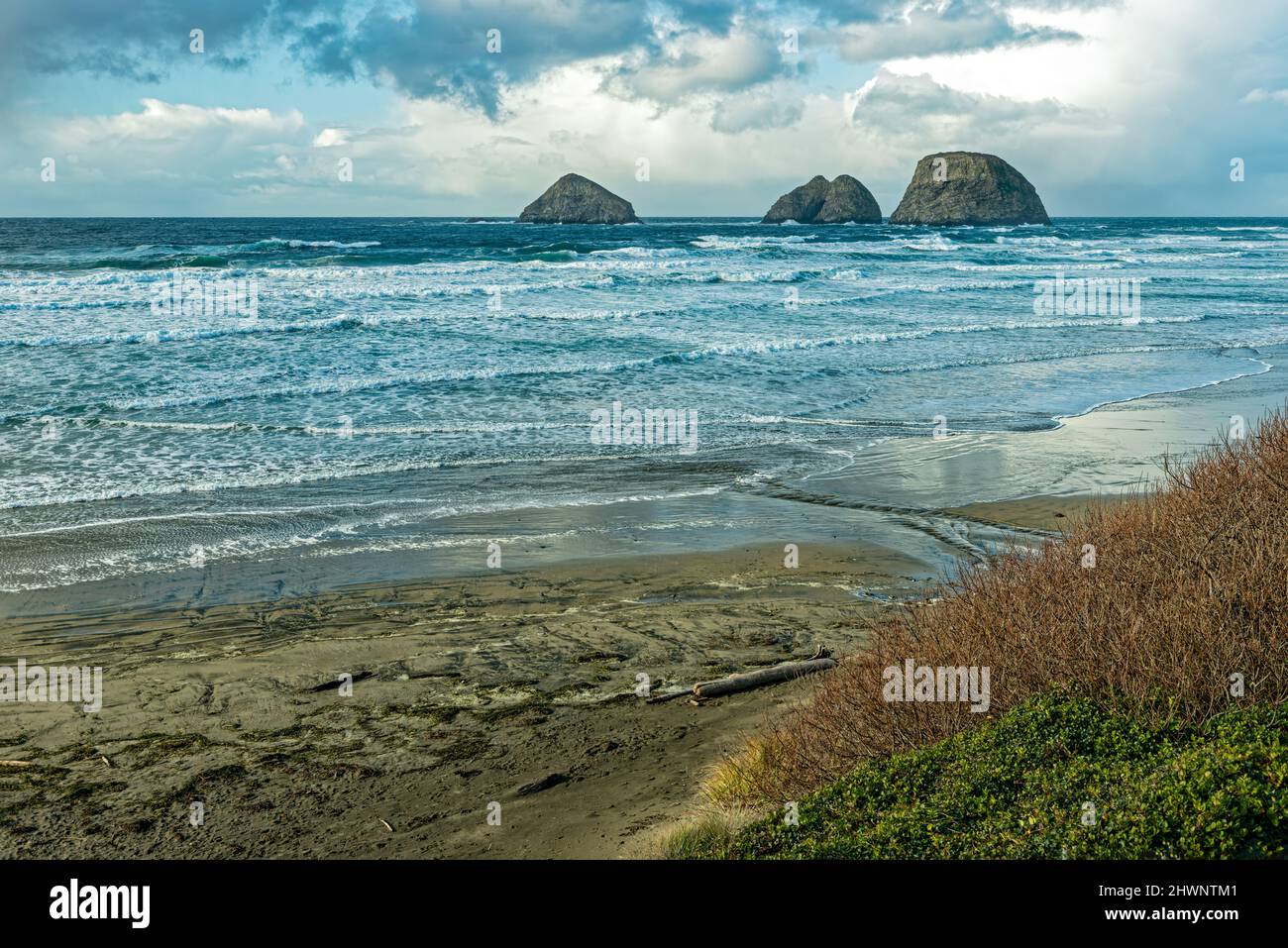 The Three Arch Rocks seen from Symon's State Scenic Viewpoint in ...