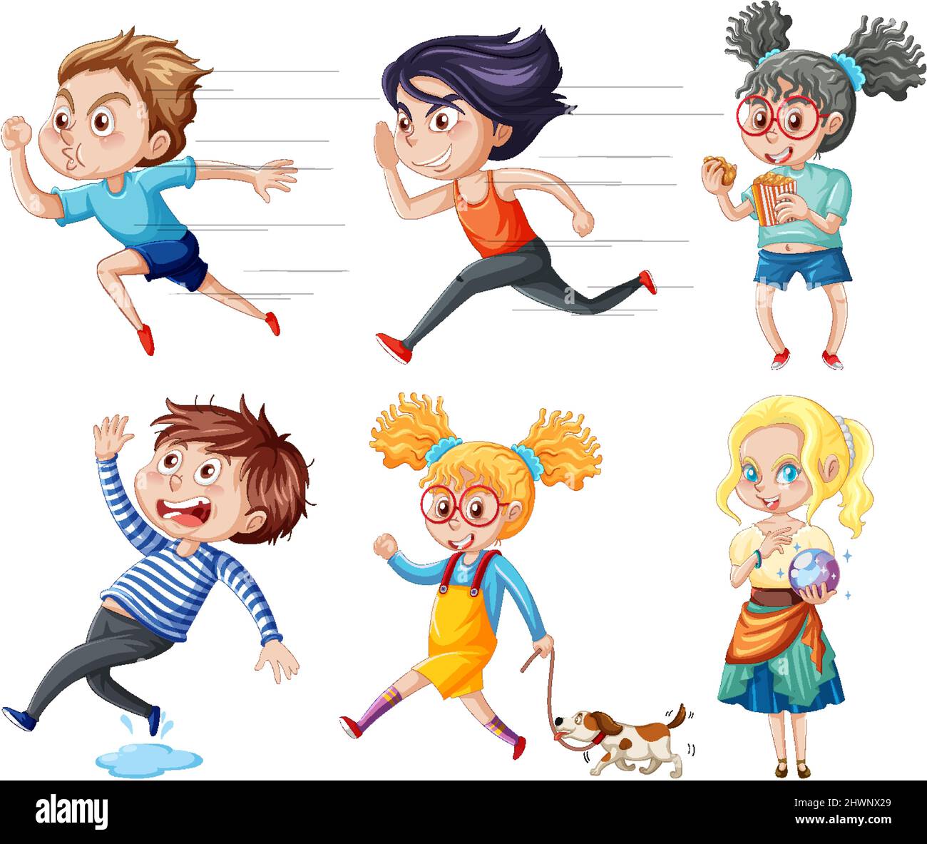 Set of young people doing different actions illustration Stock Vector ...