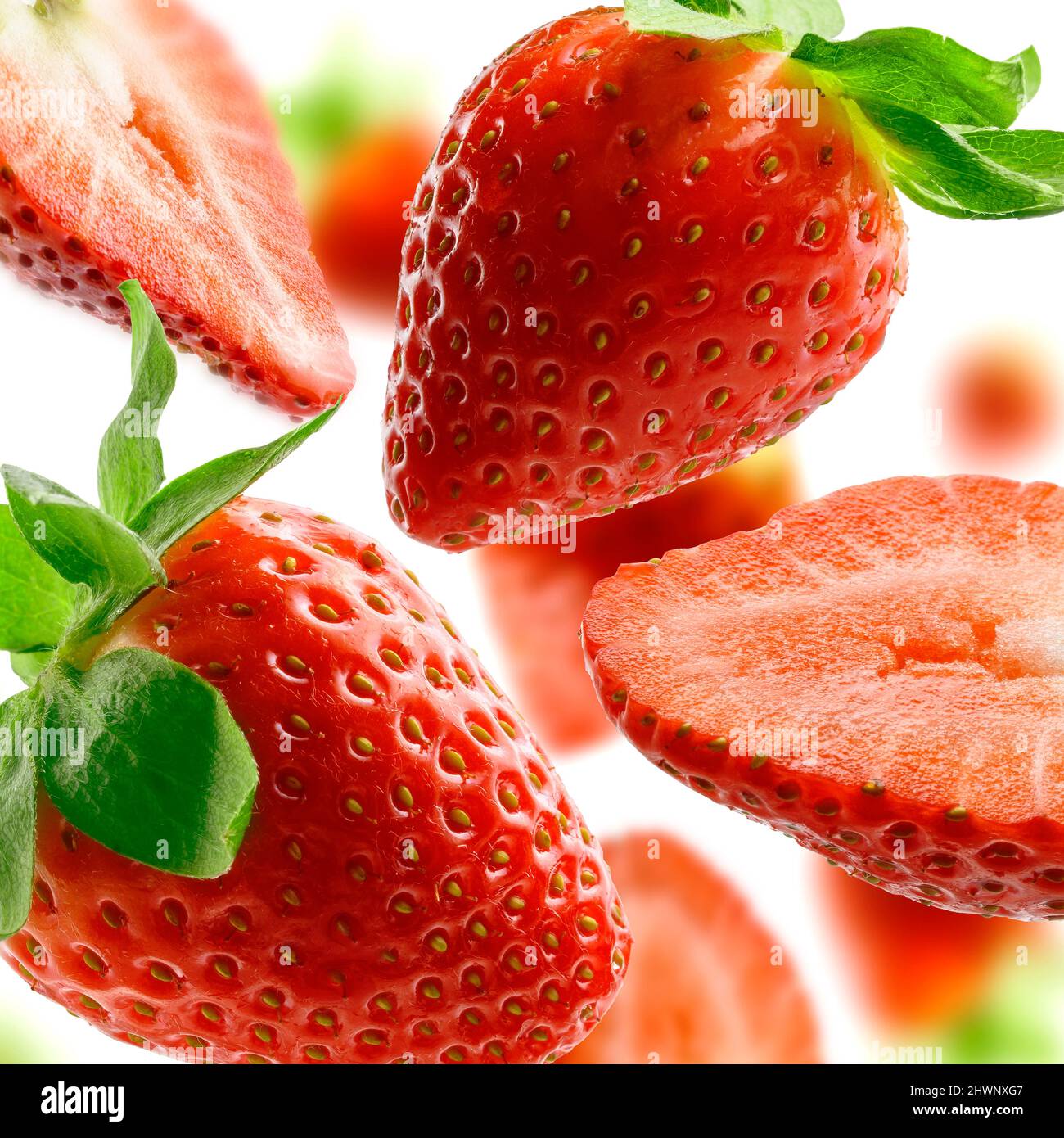 Strawberry close-up isolated on white background Stock Photo - Alamy