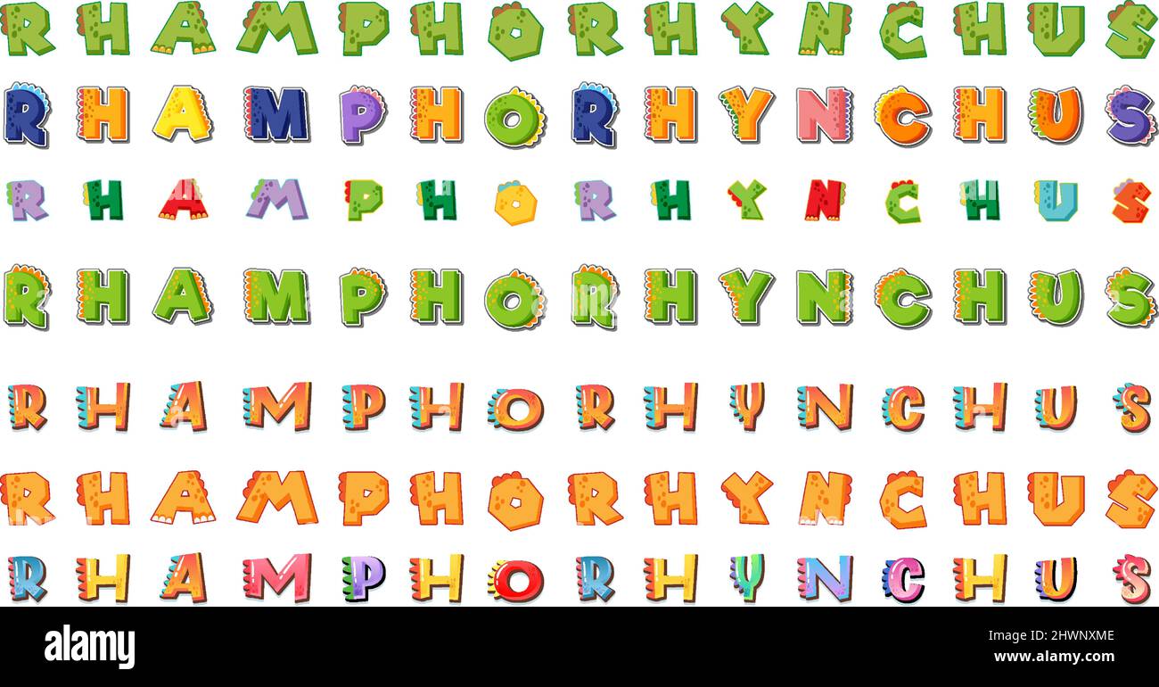 Font design for word rhamphorhynchus illustration Stock Vector Image ...